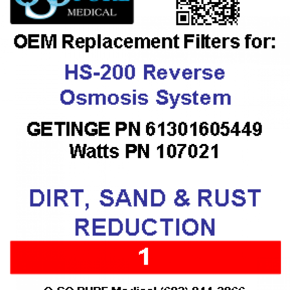 Dirt, Sand & Rust Reduction Filter for Getinge HS-200 & HS-300 ...